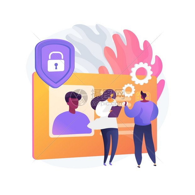 识别微型芯片电子身份证智能卡个人信息芯片卡智能访问身份验证抽象比喻智能身份证抽象概念矢量说明插画图片下载-正版图片306524253-摄图网