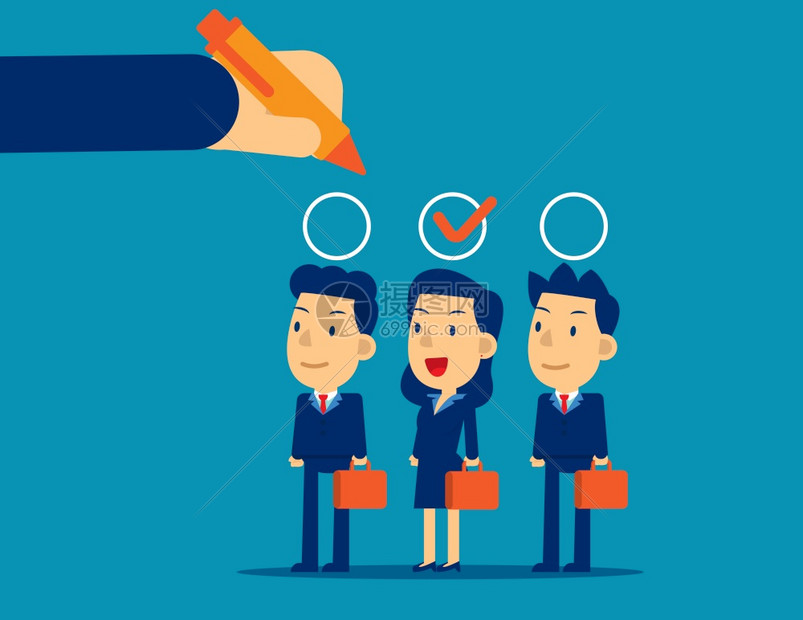概念商业最佳候选矢量说明平板卡通字符风格设计插画图片下载-正版图片306545687-摄图网