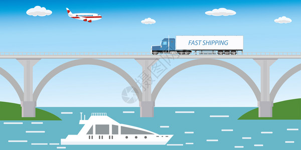 卡通桥插画_卡通桥卡通_卡通桥插图_手绘_板绘_摄图网