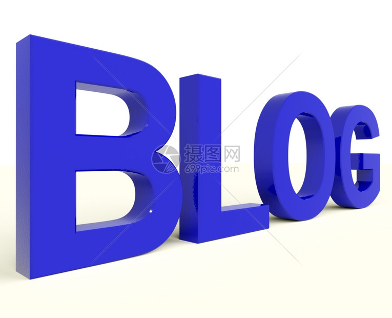 博客文字在蓝色的博客网站Blogger网站的蓝色博客信件高清图片下载-正版图片306970306-摄图网
