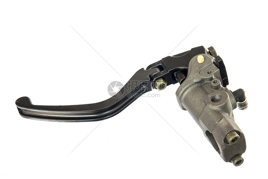 手黑色摩托车控制杆的零配件部分隔离在白色上金属制动高清图片下载-正版图片307536987-摄图网