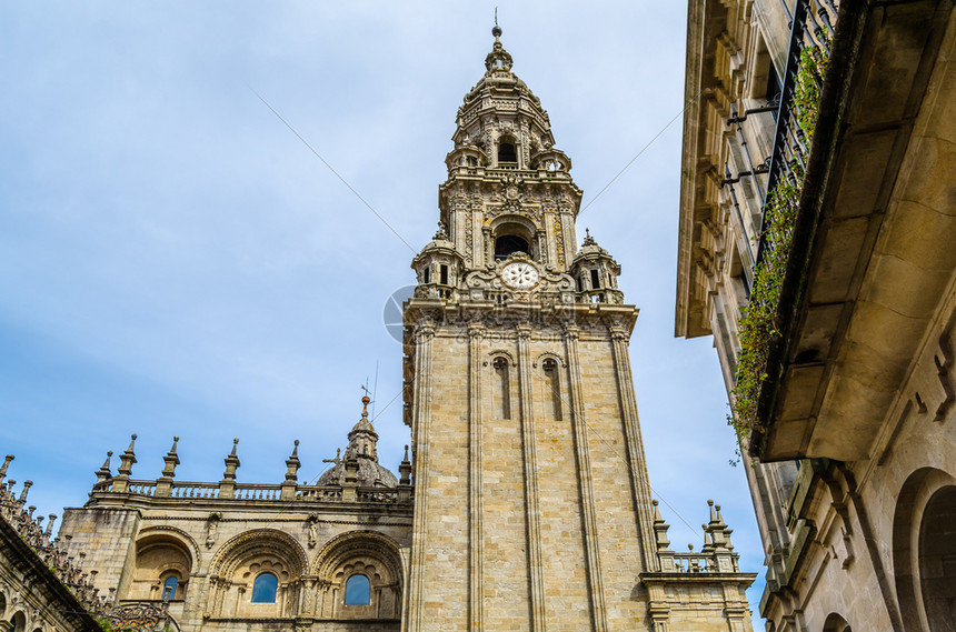 古老的镇宗教建筑圣地亚哥德康波斯特拉大教堂西班牙朝圣场所孔波斯特拉高清图片下载-正版图片307633698-摄图网