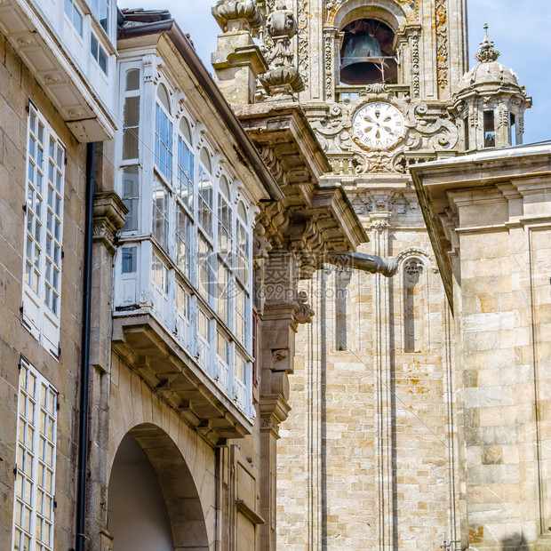 宗教建筑圣地亚哥德康波斯特拉大教堂西班牙朝圣场所古老的宗教加利西亚高清图片下载-正版图片307633707-摄图网