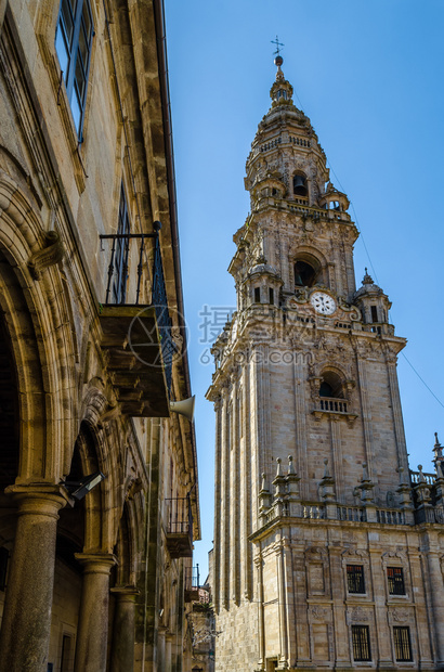 宗教建筑圣地亚哥德康波斯特拉大教堂西班牙朝圣场所加利西亚建造高清图片下载-正版图片307633713-摄图网