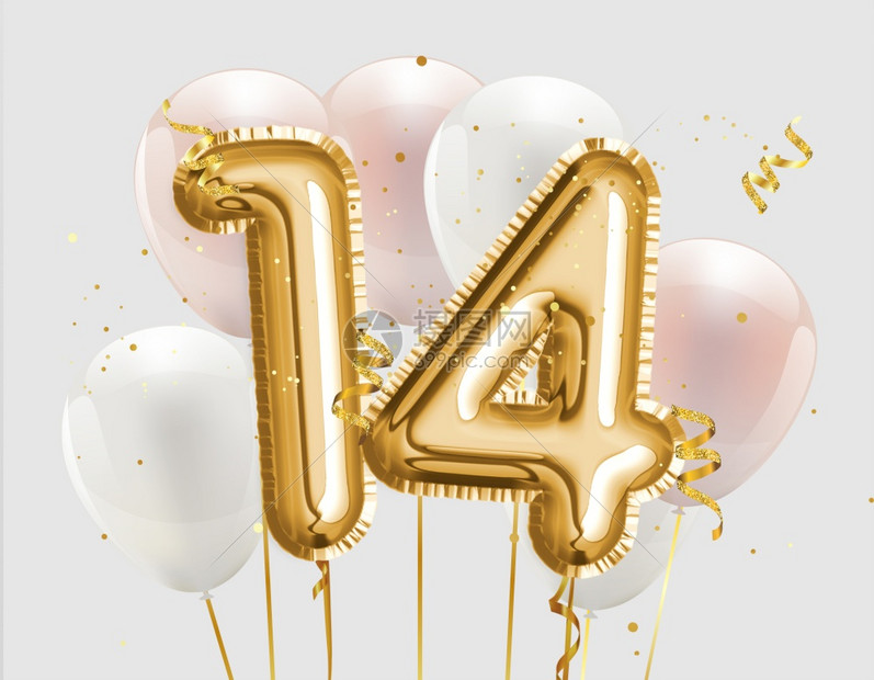 生日数字金子14周年纪念标志模板第14次以彩蛋照片库存庆祝第14次ConfettiPhotos高清图片下载-正版图片307709727-摄图网