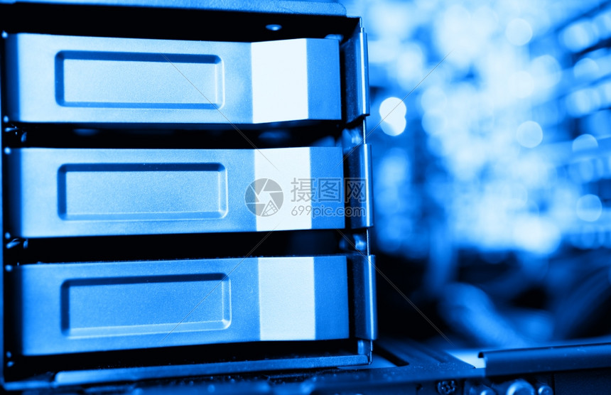硬盘水平蓝色数据存储阵列bokeh背景墙纸贮存高清图片下载-正版图片307744252-摄图网