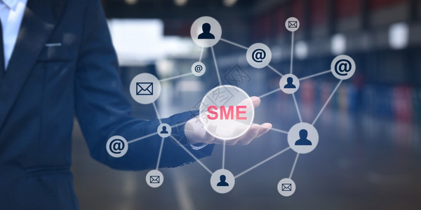 商人手压按钮SME图标中小企业务概念技术男人现代的图片素材-正版创意图片307738789-摄图网