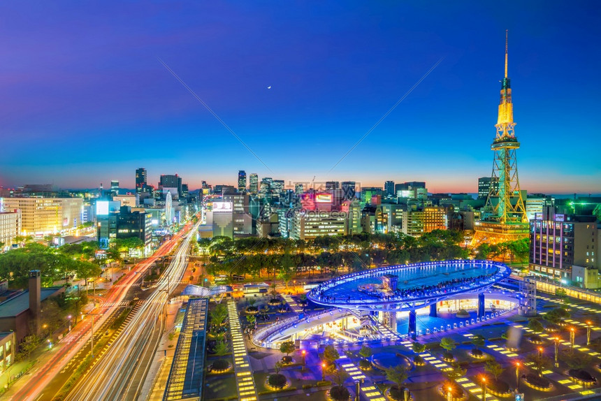 现代的日本名古屋市中心天际的黄昏亚洲线高清图片下载-正版图片307758082-摄图网