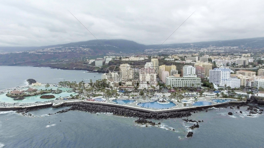 拉克鲁斯港与Martianez湖特内里费岛鸟瞰图景观大西洋岛屿高清图片下载-正版图片307823810-摄图网