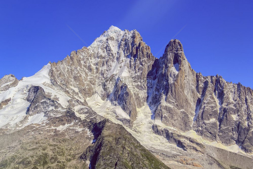 高的AiguilleVerte和Dru峰夏蒙尼的Aiguilles美好的一天勃朗峰地块阿尔卑斯山法国AiguilleAiguil高清图片下载 ...