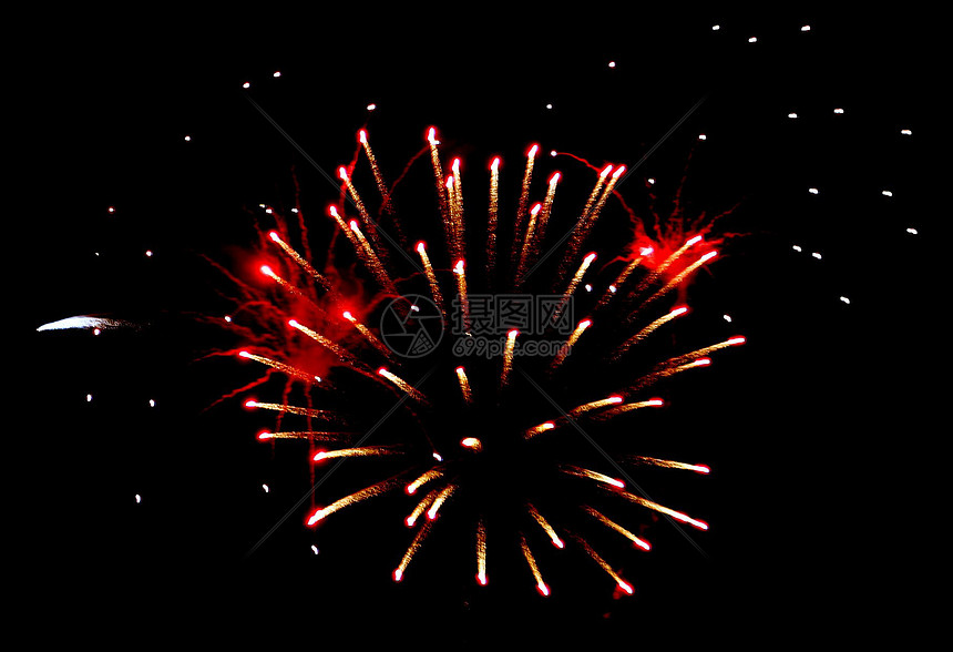 烟花红色黄色天空高清图片下载-正版图片320066633-摄图网