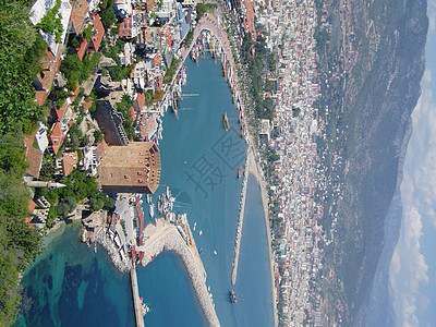 艾伦亚海滩海岸线火鸡城堡海岸海洋场景冲浪假期支撑视图高清图片下载-正版图片320218370-摄图网