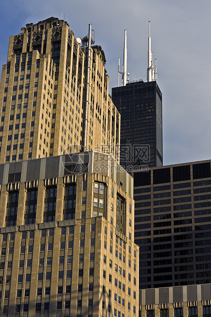 芝加哥的摩天大楼景观办公楼天际建筑都市城市结构建筑学窗户风光高清图片下载-正版图片320366075-摄图网