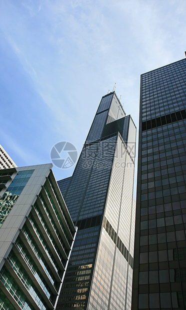 芝加哥高楼大楼的高层建筑住宅码头天空景观反射城市旅游建筑学摩天大楼地标高清图片下载-正版图片320366136-摄图网
