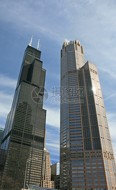 芝加哥高楼大楼的高层建筑旅行明信片码头城市天际环形建筑学景观海报吸引力高清图片下载-正版图片320366138-摄图网