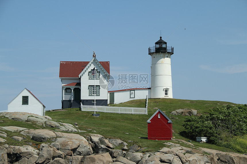 Neddick角努布勒房子旅行导航海岸航海建筑信号安全海岸线高清图片下载-正版图片320384661-摄图网