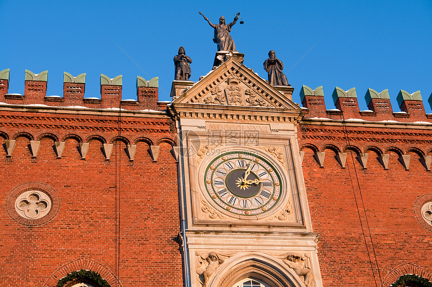 奥登斯丹麦市政厅的钟表高清图片下载-正版图片320469724-摄图网