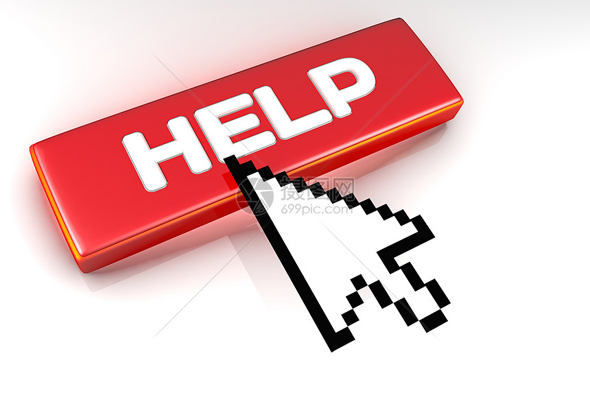Help 按钮白色红色渲染老鼠高清图片下载-正版图片320493667-摄图网