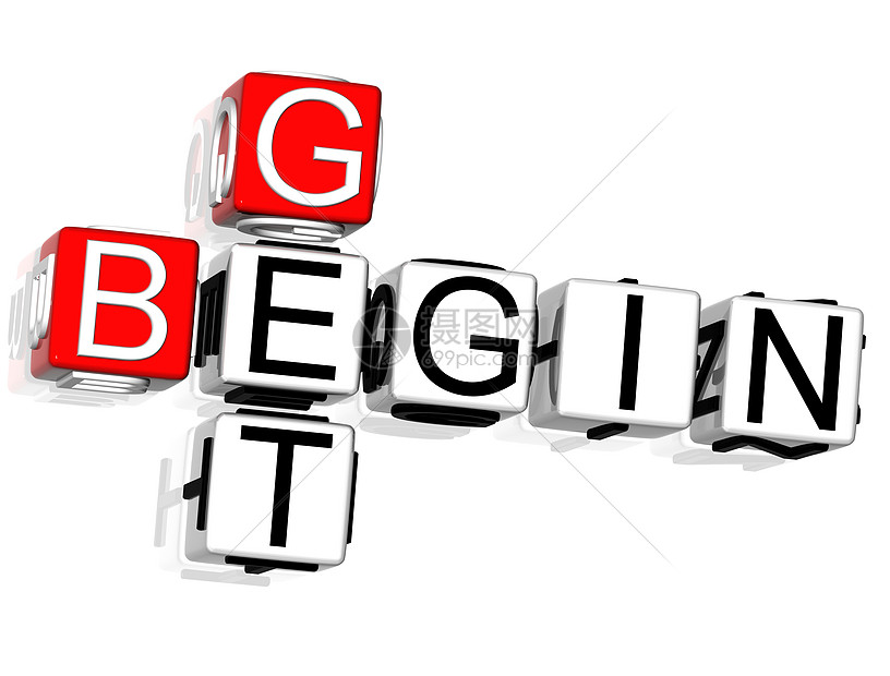 Get Begain 填字游戏拼字商业立方体按钮金属红色电脑按摩圆形办公室高清图片下载-正版图片320585863-摄图网