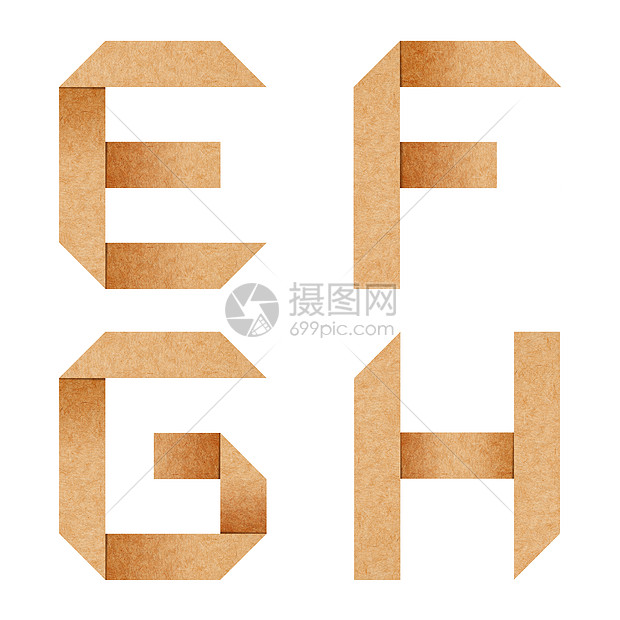 回收纸中的E F G H Origami字母字母高清图片下载-正版图片320800498-摄图网