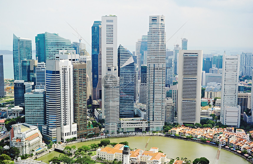 新加坡市中心地标商业摩天大楼蓝色场景码头天空财产首都景观高清图片下载-正版图片320951192-摄图网