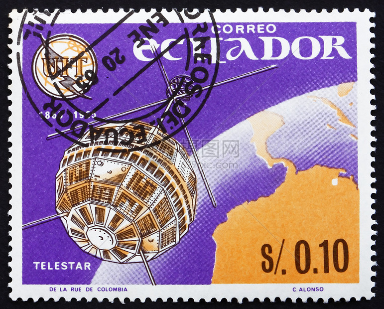 1966年 厄瓜多尔Telstar 地球和电视高清图片下载-正版图片321311469-摄图网