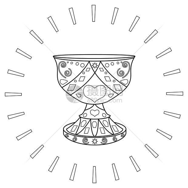 圣杯和太阳 轮廓教会财富历史横梁魔法杯子宗教草图绘画故事高清图片下载-正版图片321407814-摄图网