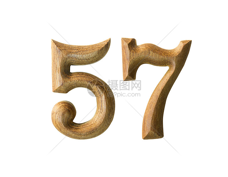 木制数字 57高清图片下载-正版图片321499117-摄图网
