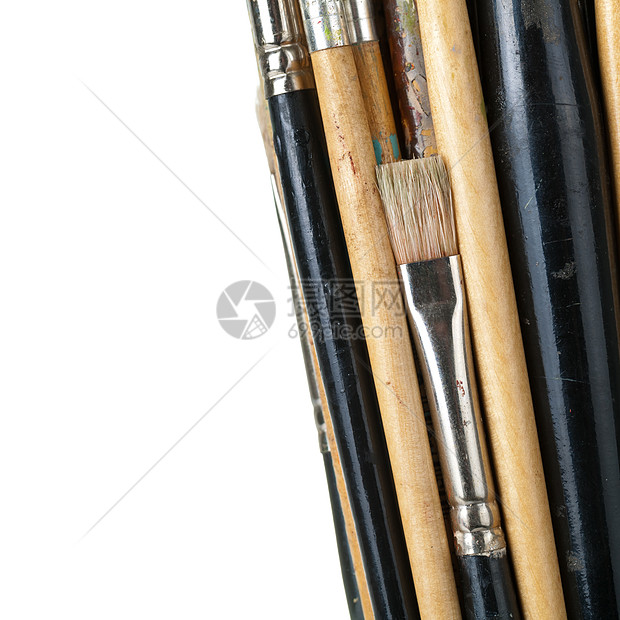 涂抹布鲁斯 Brushes工作纤维画笔水彩绘画艺术艺术家金属画家工具高清图片下载-正版图片321561280-摄图网