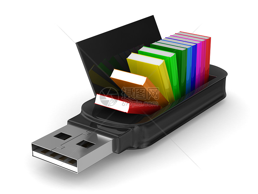 UNUB 闪存驱动器和白色背景的书籍港口档案知识电脑备份电子数据贮存技术硬件高清图片下载-正版图片321657752-摄图网