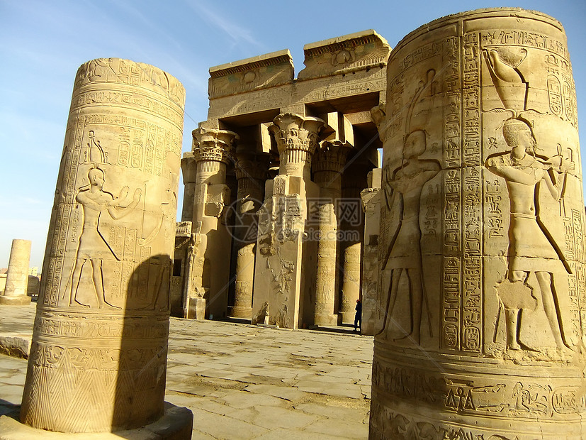 埃及姆博神庙寺庙风景建筑学石头岩石建筑雕刻沙漠柱子考古学高清图片下载-正版图片321922018-摄图网