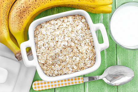 Oat 片块厨房燕麦麦片香蕉小吃粮食美食谷物稀饭薄片高清图片下载-正版图片321981048-摄图网