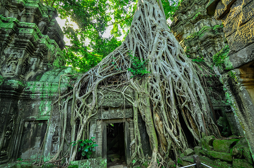Angkor Wat综合体暹粒区古老的佛教赫默寺庙历史旅行地标雕塑世界雕像寺庙假期热带佛教徒高清图片下载-正版图片322011335-摄图网