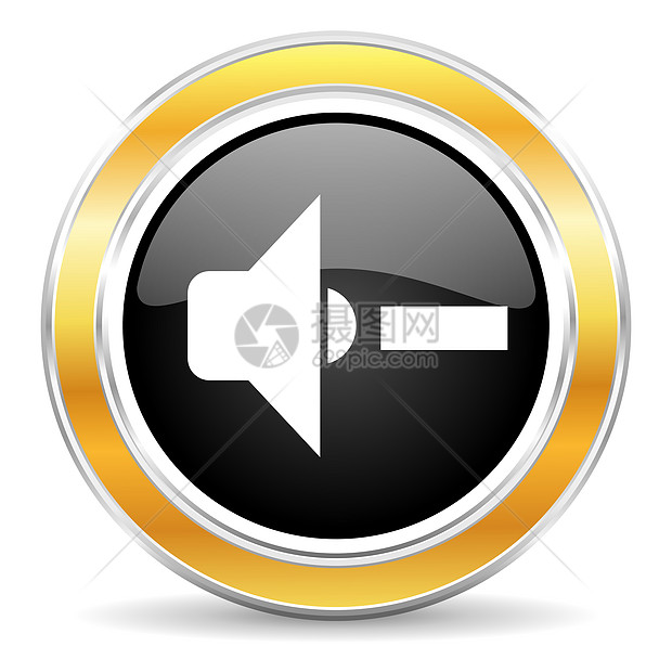 扬声器音量图标音乐圆圈插图收音机喇叭玩家扩音器按钮立体声体积高清图片下载-正版图片322074946-摄图网