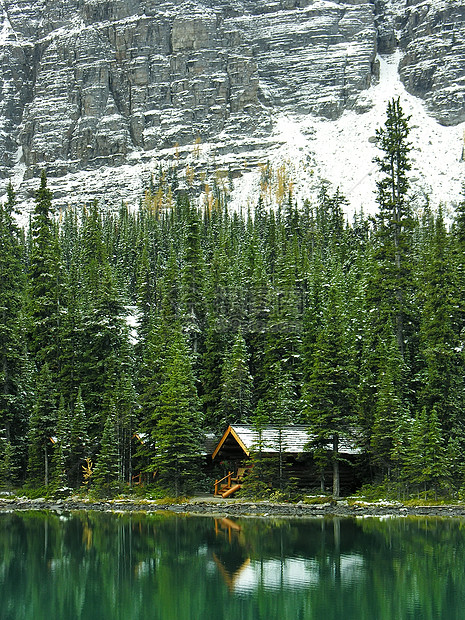 加拿大约霍国家公园OHara湖木屋松树树木高山风景房子国家森林荒野公园高原高清图片下载-正版图片322164399-摄图网