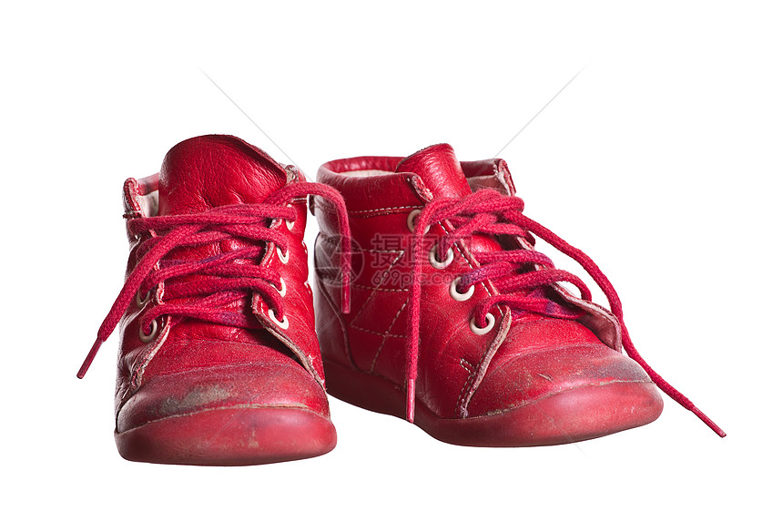 旧红红色旧婴儿鞋蕾丝孩子学习工作室白色童年儿童靴子鞋类衣服高清图片下载-正版图片322181675-摄图网