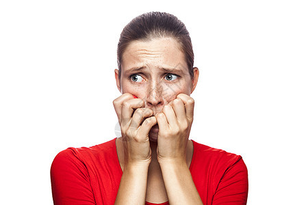 恐惧事故惊喜情绪青少年惊悚片女士震惊头发苦恼挫折高清图片下载-正版图片320658442-摄图网