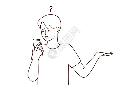 看手机插画_看手机卡通_看手机插图_手绘_板绘_摄图网