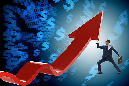 支持经济增长的商人在图表高清图片下载-正版图片504537939-摄图网