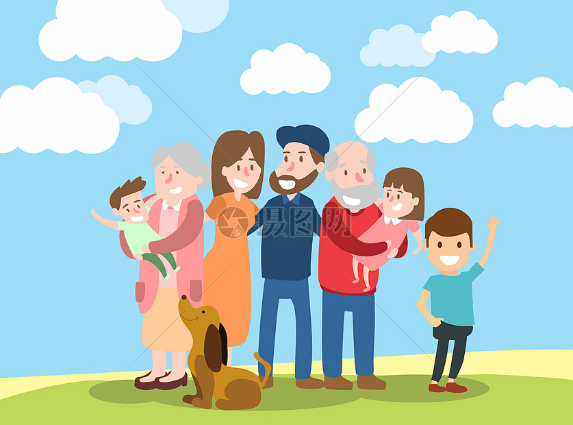 和谐幸福的一家人,幸福一家人,一家人_大山谷图库