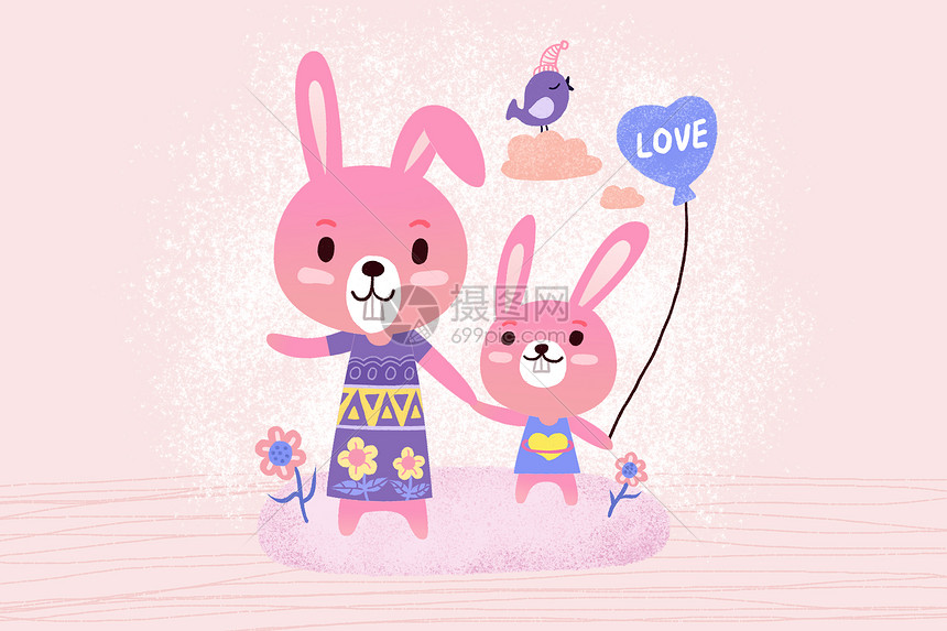 兔子手绘插画插画图片下载-正版图片400104838-摄图网