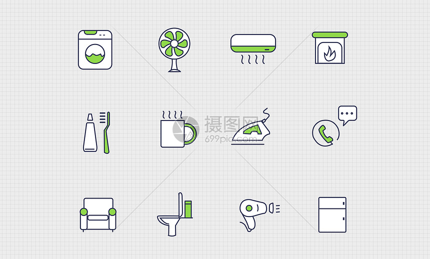 生活用品图标插画图片下载-正版图片400113870-摄图网