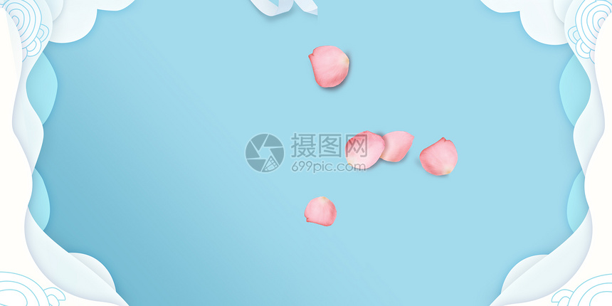 蓝色清新卡通背景图图片素材-正版创意图片400119215-摄图网