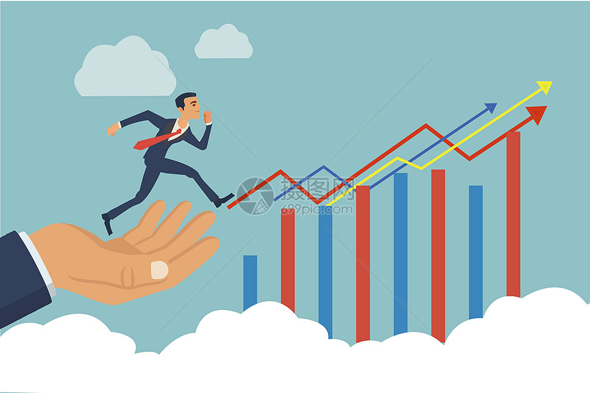 业绩上升插画图片下载-正版图片400134502-摄图网