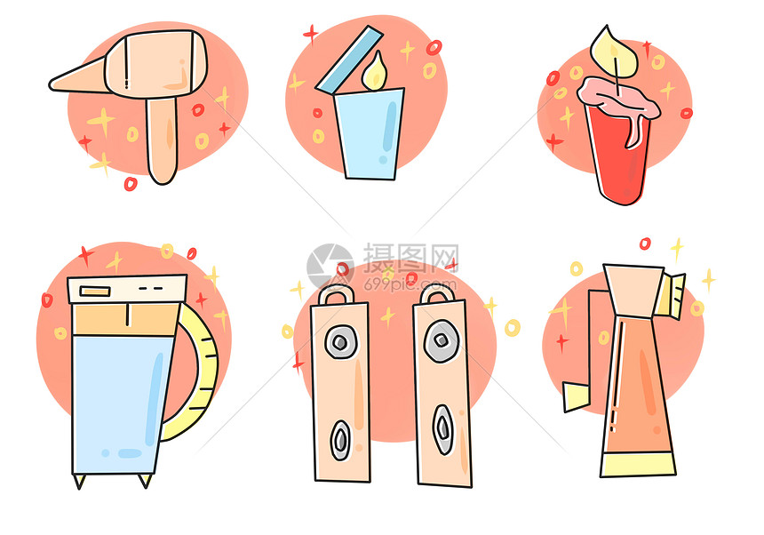 生活用品卡通图标插画图片下载-正版图片400137492-摄图网