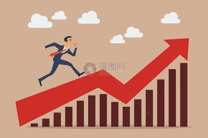 业绩上升插画图片下载-正版图片400141157-摄图网