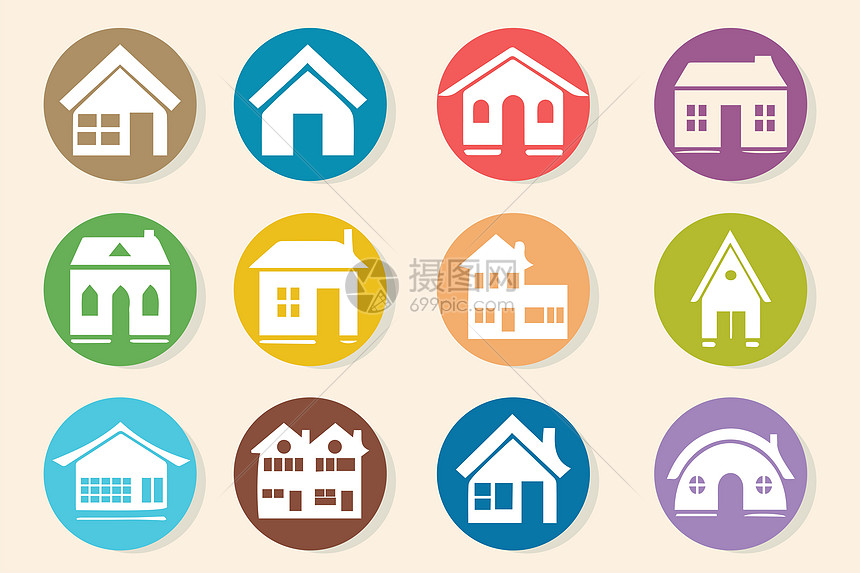 房屋建筑类图标插画图片下载-正版图片400146802-摄图网