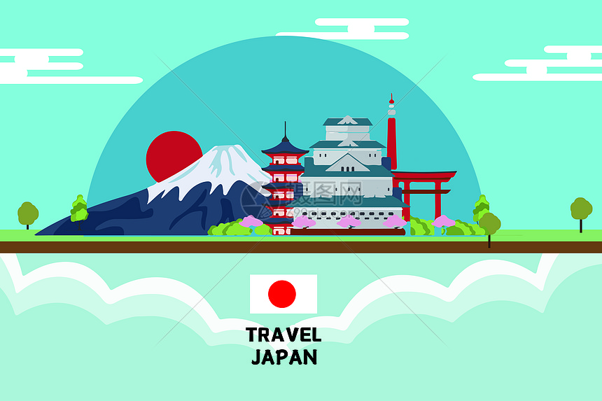 日本旅游插画图片下载-正版图片400153932-摄图网