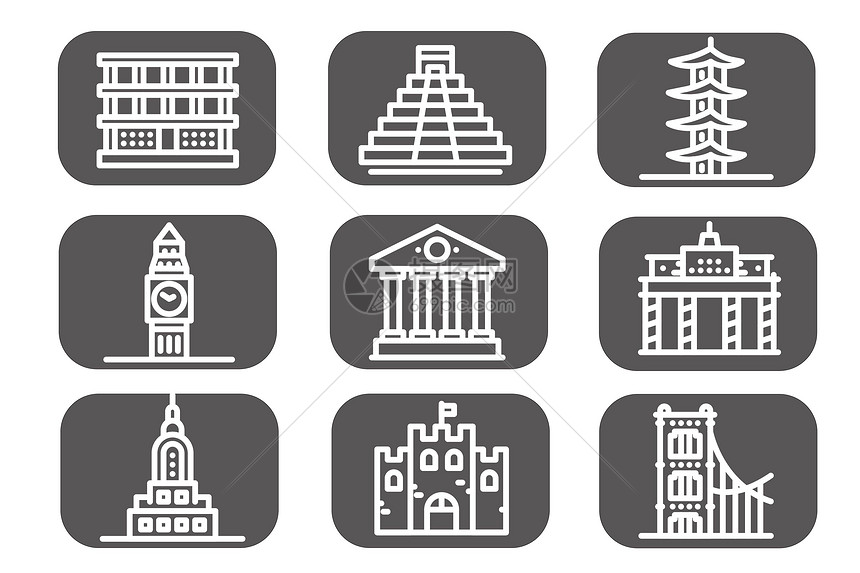 建筑类图标插画图片下载-正版图片400165705-摄图网