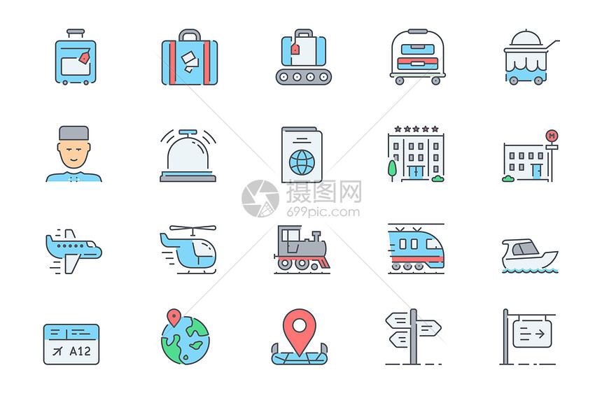 旅游图标icon插画图片下载-正版图片400193700-摄图网